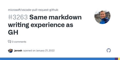 Same Markdown Writing Experience As Gh · Issue 3263 · Microsoftvscode Pull Request Github · Github