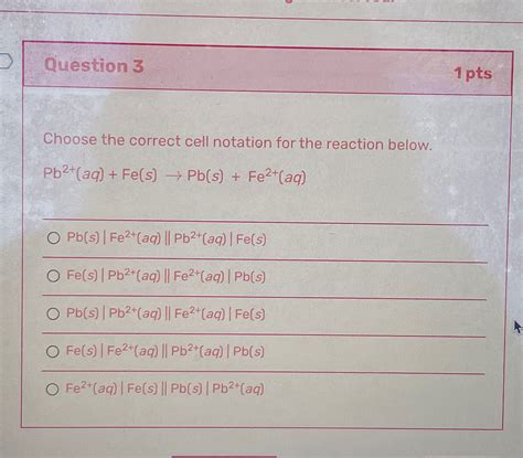 Solved Question 31 ﻿ptschoose The Correct Cell Notation For