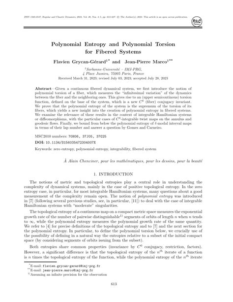 Pdf Polynomial Entropy And Polynomial Torsion For Fibered Systems