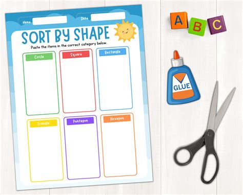 2d And 3d Shapes Sorting Activity Printable Worksheets Sort By Shape Cut And Glue Activity 3d