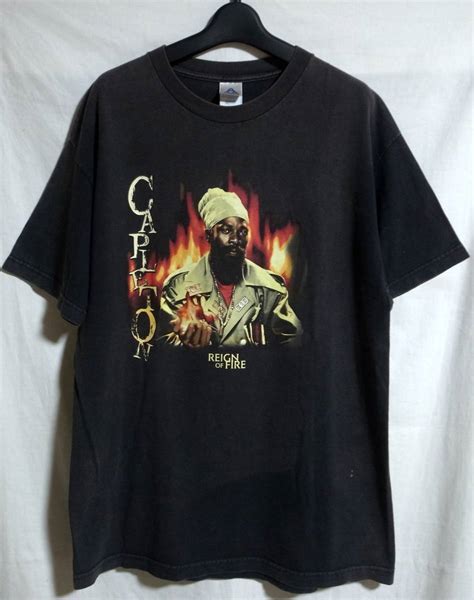 Capleton ケイプルトン レゲエ 希少 古着 ヴィンテージ Tシャツ L 黒 Reggae Used Vintage Tee Black
