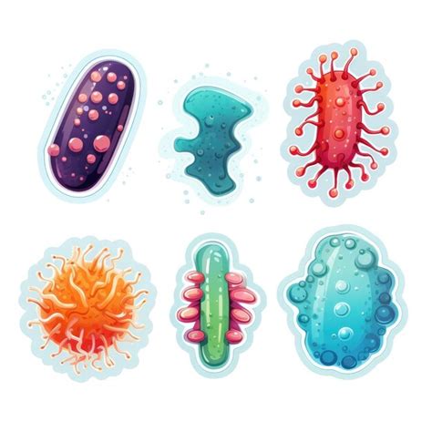 Premium Photo A Set Of Virus And Bacterium Stickers The Sun Logo