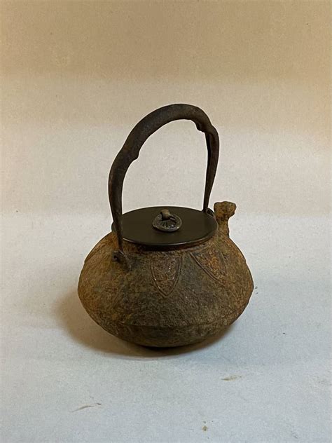 Yahoo オークション 銀環摘 獣口 雨宮身在銘 小ぶりな鉄瓶 煎茶道具