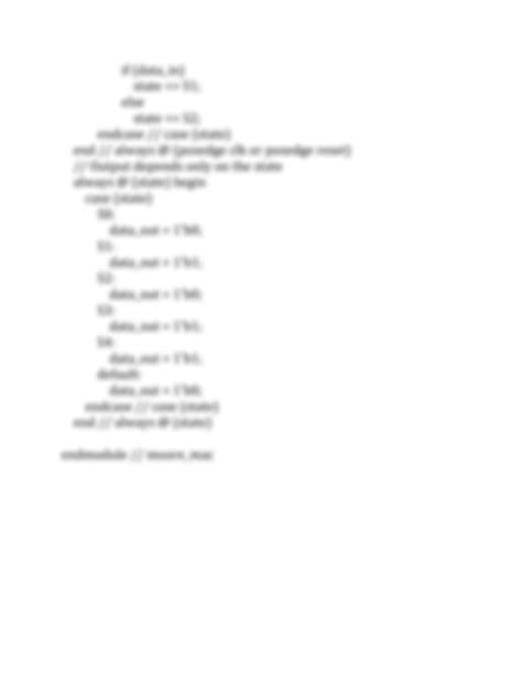 Solution Finite State Machine Verilog Hdl Studypool