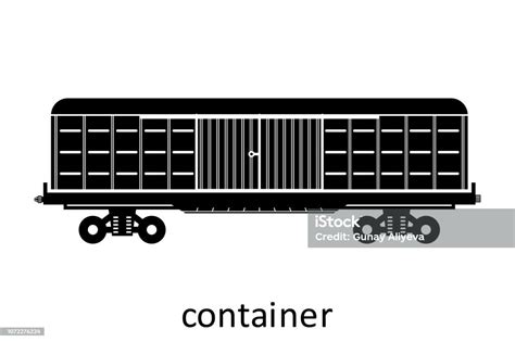 이름으로 철도 컨테이너입니다 화물 운임 수송 운송입니다 측면 보기 절연 벡터 일러스트 레이 션 0명에 대한 스톡 벡터 아트 및 기타 이미지 Istock