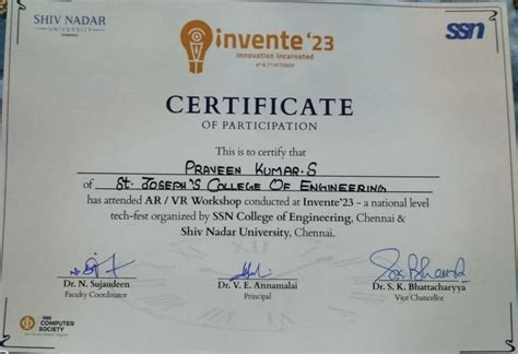 s praveen kumar on linkedin arvrworkshop ssn