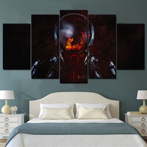 Mass Effect Andromeda Game Fan Art 5 Piece Canvas Art Wall Decor