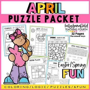 Easter Spring Puzzles Day Before Spring Break After Testing Activity Fun Packet