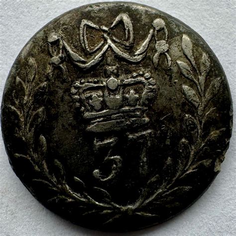 British War Of 1812 37th Of Foot Button