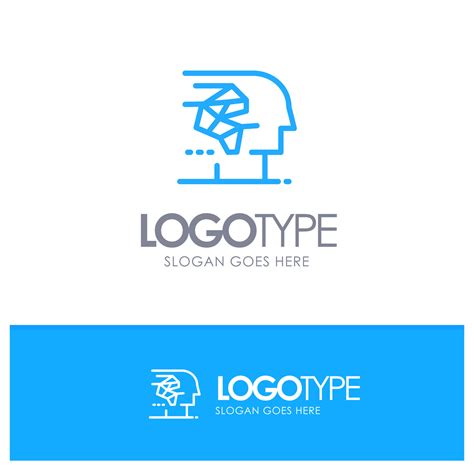 Android Artificial Brain Human Interface Blue Outline Logo With Place