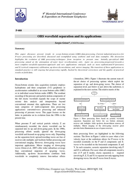 Wavefield Separation Grion2012 Pdf Technology And Engineering
