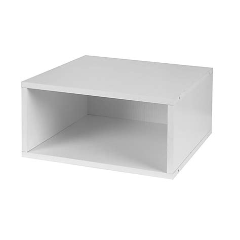 Niche Cubo Half Size Stackable Storage Cube White Wood Grain Pc1206wh Staples