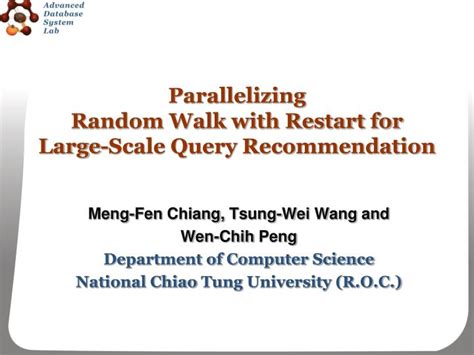 Ppt Parallelizing Random Walk With Restart For Large Scale Query Recommendation Powerpoint