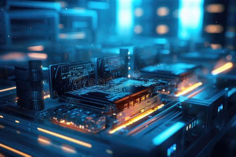 Cloud Computing Transfer Big Data On Internet Futuristic Digital