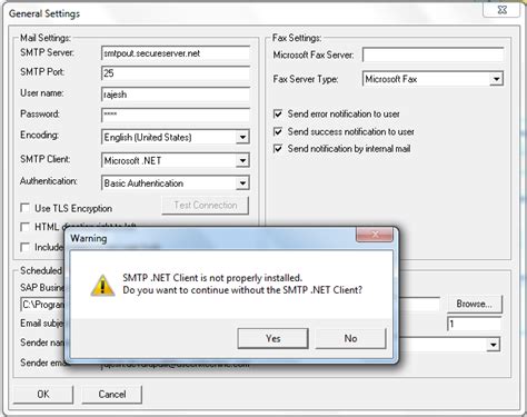 Smtp Net Client Not Properly Installed In Sbo Mai Sap Community