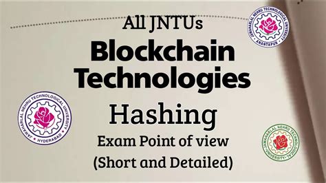 Hashing Blockchain Technologies Concept Wise Notes Jntuk Jntua