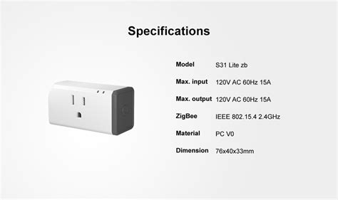 Sonoff Perú SONOFF S31 Lite zb Smart Plug US Type Zigbee Version