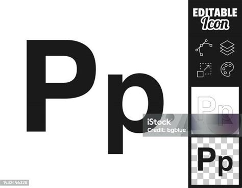 문자 P 대문자와 소문자 디자인 아이콘입니다 쉽게 편집 가능 개념에 대한 스톡 벡터 아트 및 기타 이미지 개념 검은색