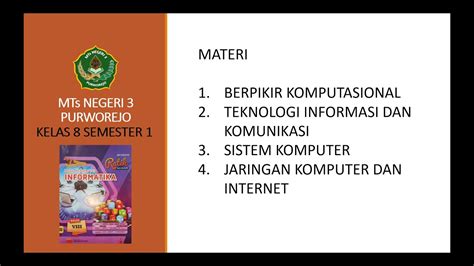 Informatika Materi 1 Berpikir Komputasional Kelas 8 Semester 1 Youtube
