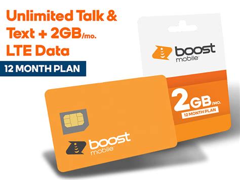 Boost Mobile Prepaid Plan Unlimited Talk Text 2GB LTE Data Free SIM 12 Months IDrop News