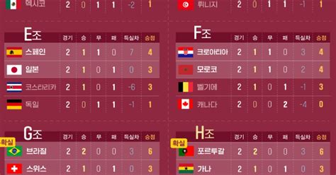 2022 카타르 월드컵 조별리그 중간 결과는[그래픽뉴스]