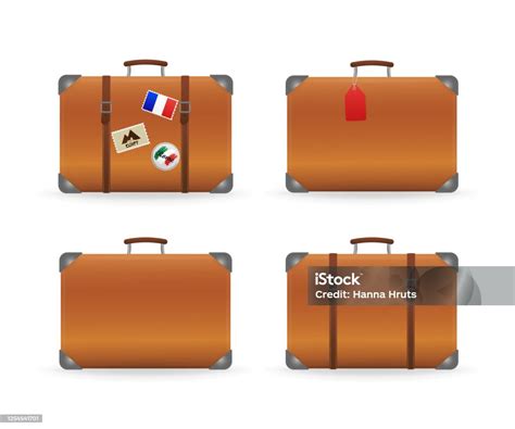 흰색 배경에 가방 빈티지 3d 일러스트 복고풍 가방 어떤 목적을 위해 훌륭한 디자인 여행 가방에 대한 스톡 벡터 아트 및 기타 이미지 여행 가방 가죽 과거 Istock