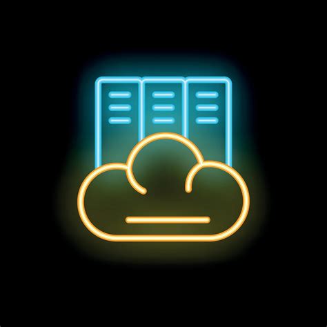 Neon Server Rack Icon Representing Cloud Computing Technology 52770176 Vector Art At Vecteezy