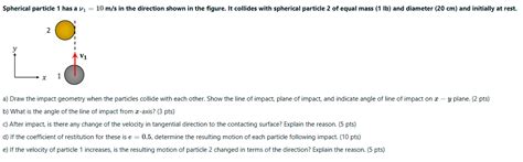 Solved Spherical Particle Has A In The Direction Chegg Com
