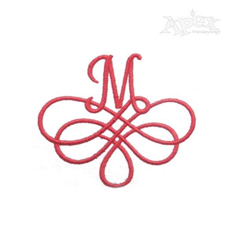 Elegant Scroll Embroidery Font Apex Monogram Designs And Fonts