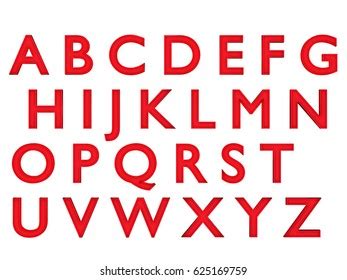 Abstract Red Alphabet Letters Design Font Stock Vector Royalty Free