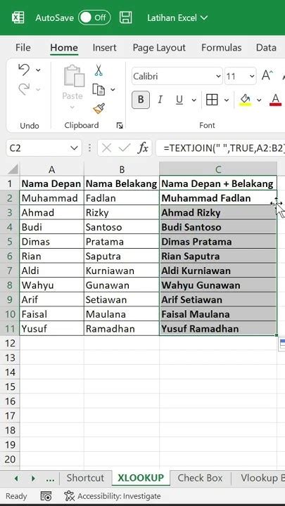 Cara Gabung Text Excel Youtube