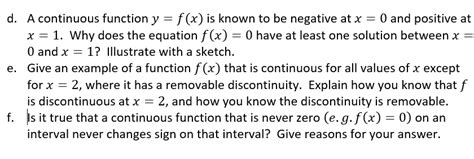 Solved D A Continuous Function Y F X Is Known To Be