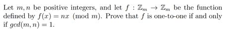 let m n be positive integers and let f zm→zm be the