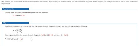 solved skipped part tutorial exercisefind the slope of the