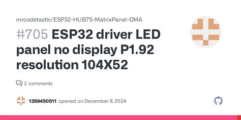 ESP32 Driver LED Panel No Display P1 92 Resolution 104X52 Issue 705
