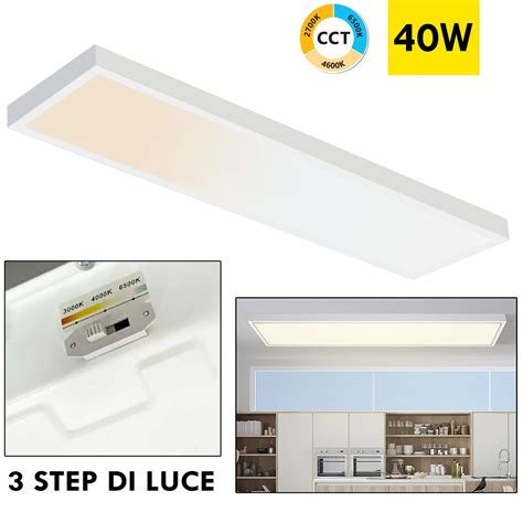 Plafón Led Rectangular 40w Lámpara De Techo 120x30 Cct De 3000k A 6500k Luz Oficina Tienda