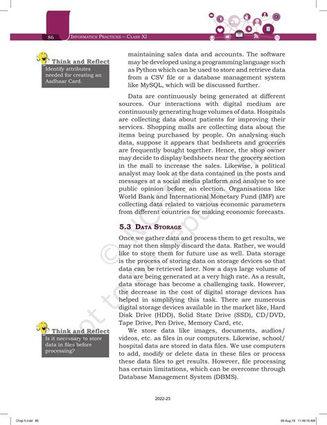 Ncert Book For Class 11 Informatics Practices Chapter 5