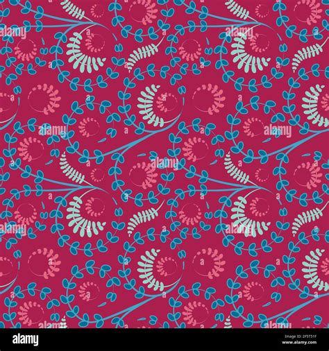 Seamless Texture Pattern On A Square Background Flowers And Leaves