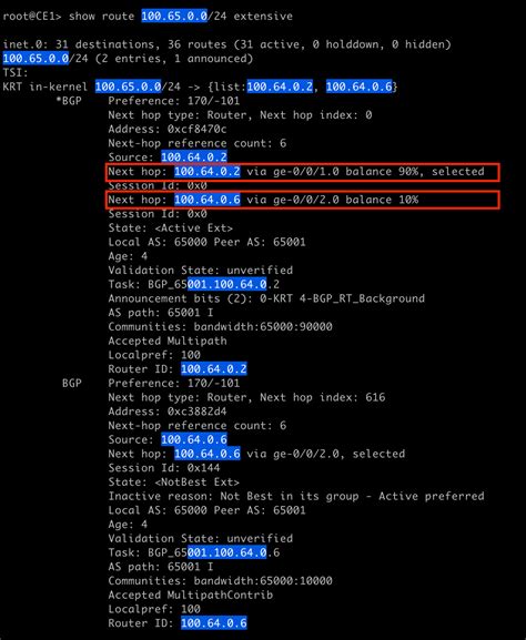 Unequal Load Balancing With Bgp
