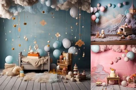 12 بک دراپ تولد کودک آتلیه عکاسی 🔥کد فایل 142303