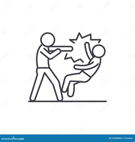 Fight Line Icon Concept Fight Vector Linear Illustration Symbol Sign Stock Vector