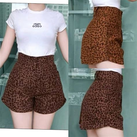 กางเกงขาสั้นลายเสือ ทรงบาบี้ งานใหม่ มาแรง ขนาดยาว 14 5 15 นิ้ว Shopee Thailand