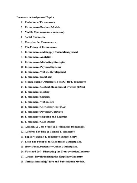 Assignment Topics Pdf