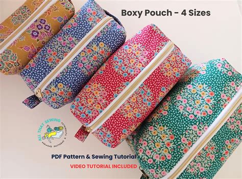 Boxy Zipper Pouch With French Seams Sewing Pattern Boxy Makeup Bag Pattern Etsy Canada Easy