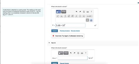 Solved What Is The Block S Volume A Solid Block Is Attached Chegg Com