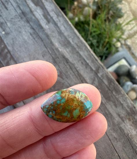 Rising Phoenix Kingman Turquoise Cabochon Polychrome Pointed Oval 19