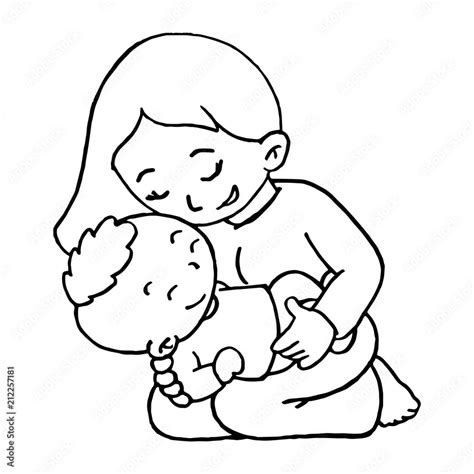 Cartoon Mom Black And White