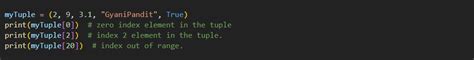 Accessing Tuple Elements Python