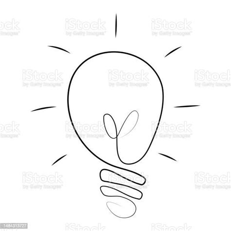 전구 아이콘입니다 아이디어 해결책 전기 상징 벡터 일러스트레이션 손으로 그린 0명에 대한 스톡 벡터 아트 및 기타 이미지 0
