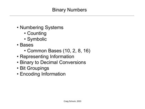 Binary Numbers
